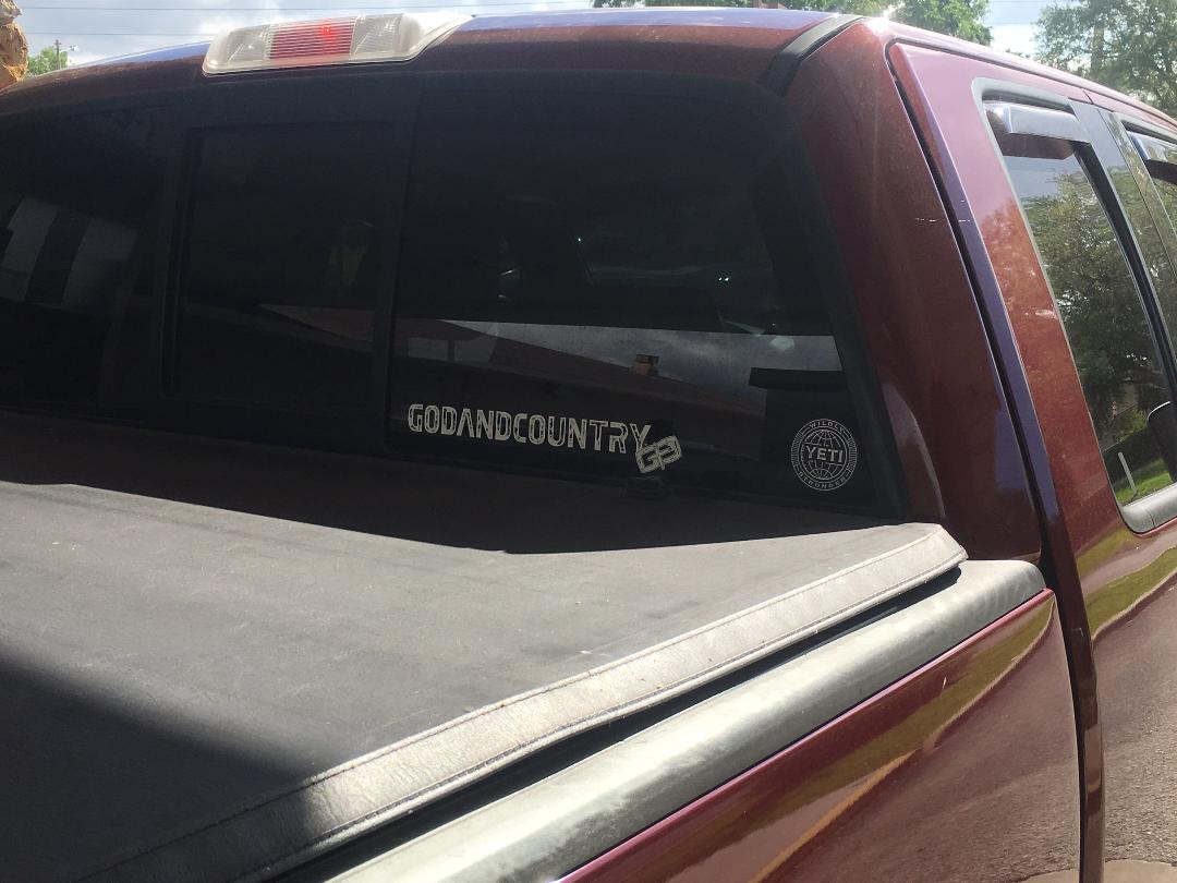 14" Distressed Straight Patriotic Decal [White] | GODANDCOUNTRY Brand